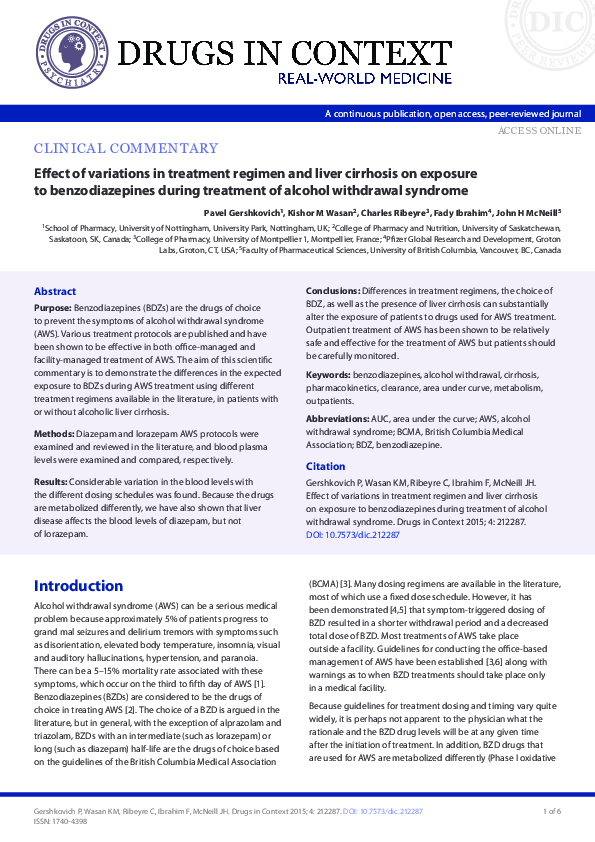 (PDF) Effect of variations in treatment regimen and liver cirrhosis on ...