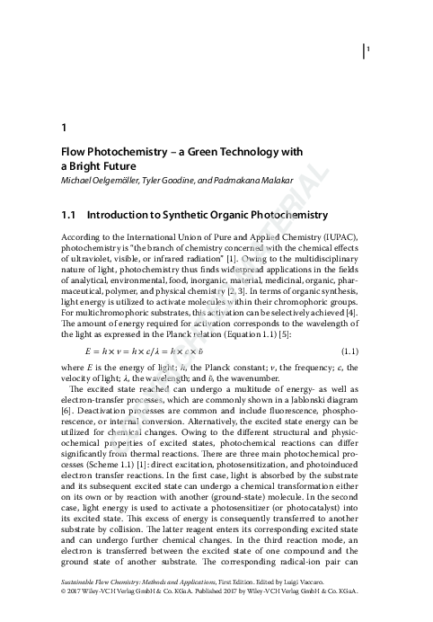 (PDF) Flow Photochemistry - a Green Technology with a Bright Future
