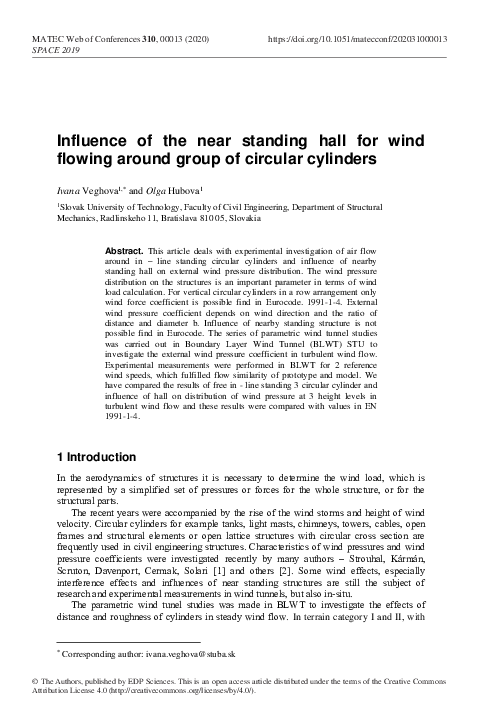 (PDF) Influence of the near standing hall for wind flowing around group ...