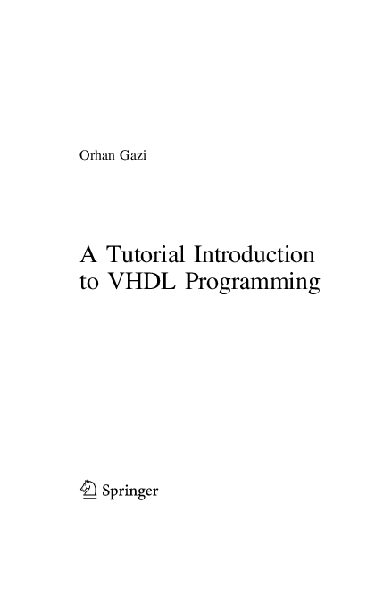 (PDF) Orhan Gazi A Tutorial Introduction to VHDL Programming Springer (2019)