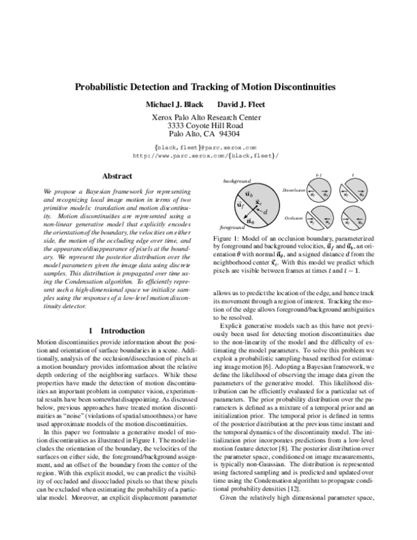 (PDF) Probabilistic detection and tracking of motion discontinuities