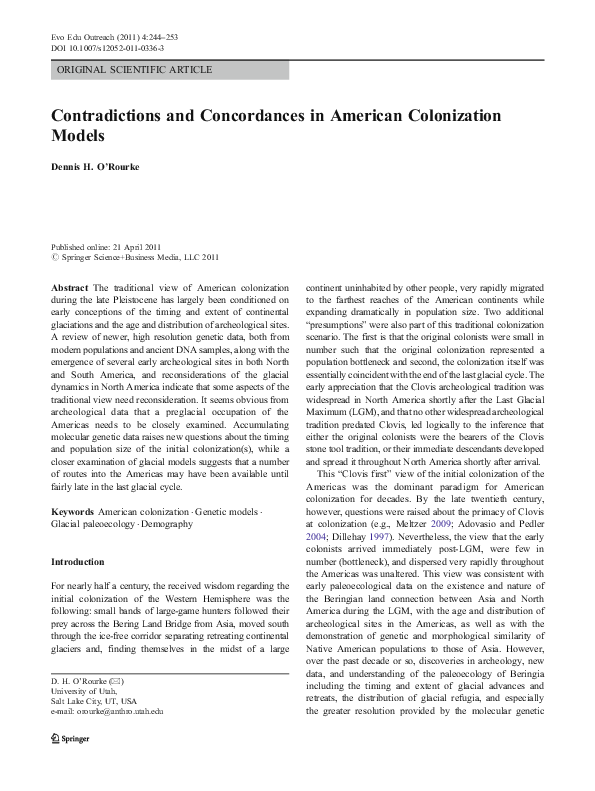 (PDF) Contradictions and Concordances in American Colonization Models ...