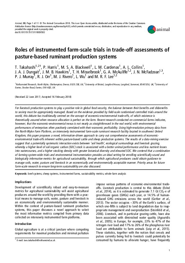 (PDF) Roles of instrumented farm-scale trials in trade-off assessments ...