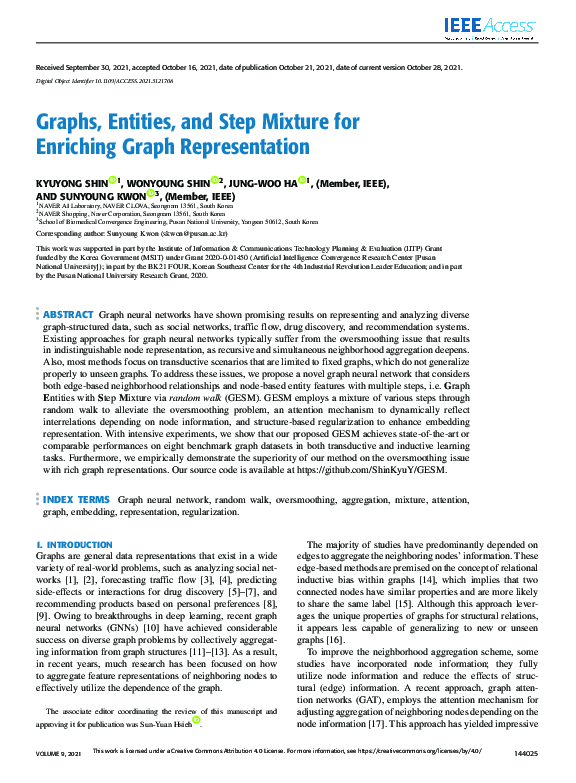 (PDF) Graphs, Entities, and Step Mixture for Enriching Graph Representation