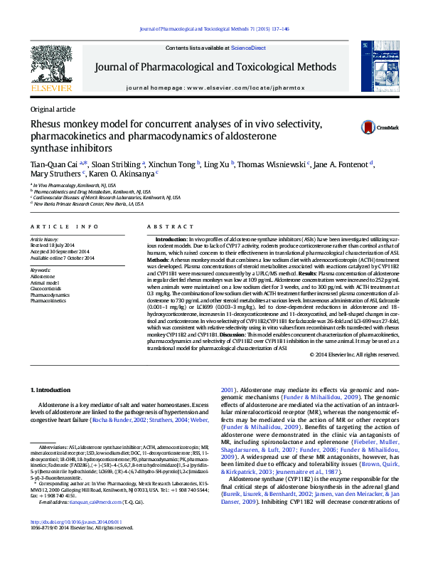 (PDF) Rhesus monkey model for concurrent analyses of in vivo ...
