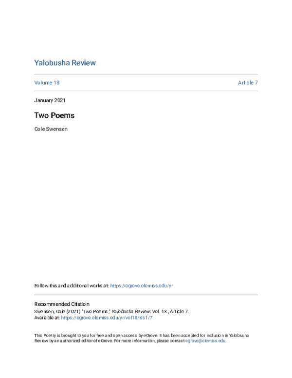 (PDF) Two Poems
