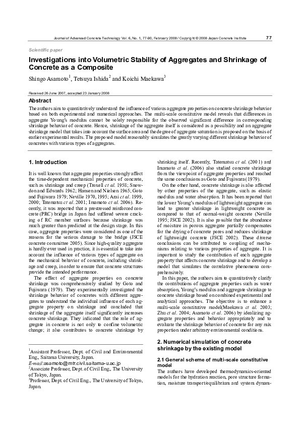 (PDF) Investigations into Volumetric Stability of Aggregates and ...