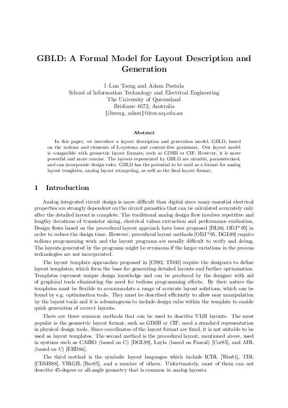 (PDF) GBLD: A Formal Model for Layout Description and Generation