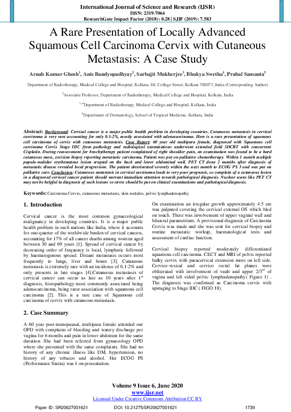 (PDF) A Rare Presentation of Locally Advanced Squamous Cell Carcinoma ...