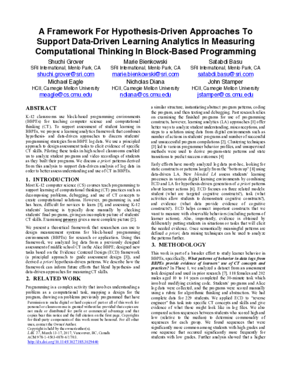 (PDF) A framework for hypothesis-driven approaches to support data-driven learning analytics in ...