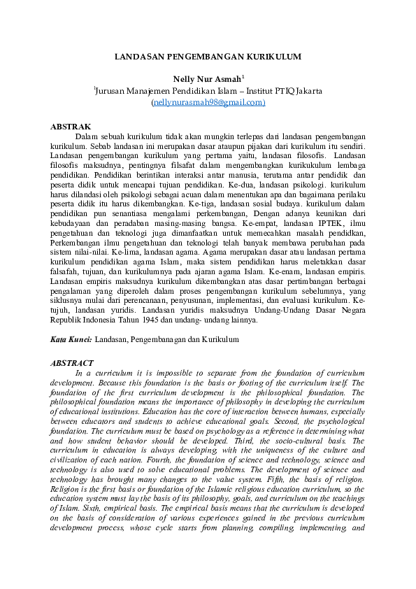 (DOC) LANDASAN PENGEMBANGAN KURIKULUM