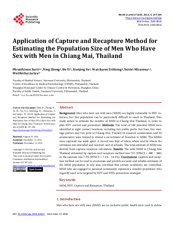 Pdf Application Of Capture And Recapture Method For Estimating The