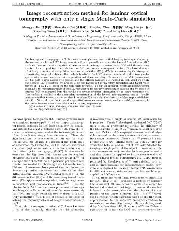 (PDF) Image reconstruction method for laminar optical tomography with ...