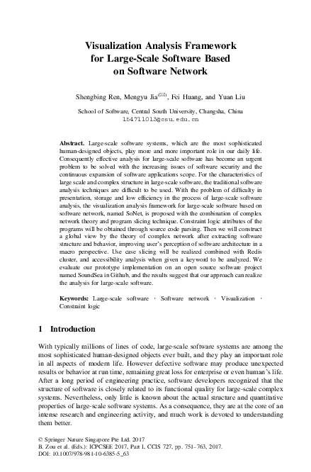 Pdf Visualization Analysis Framework For Large Scale Software Based