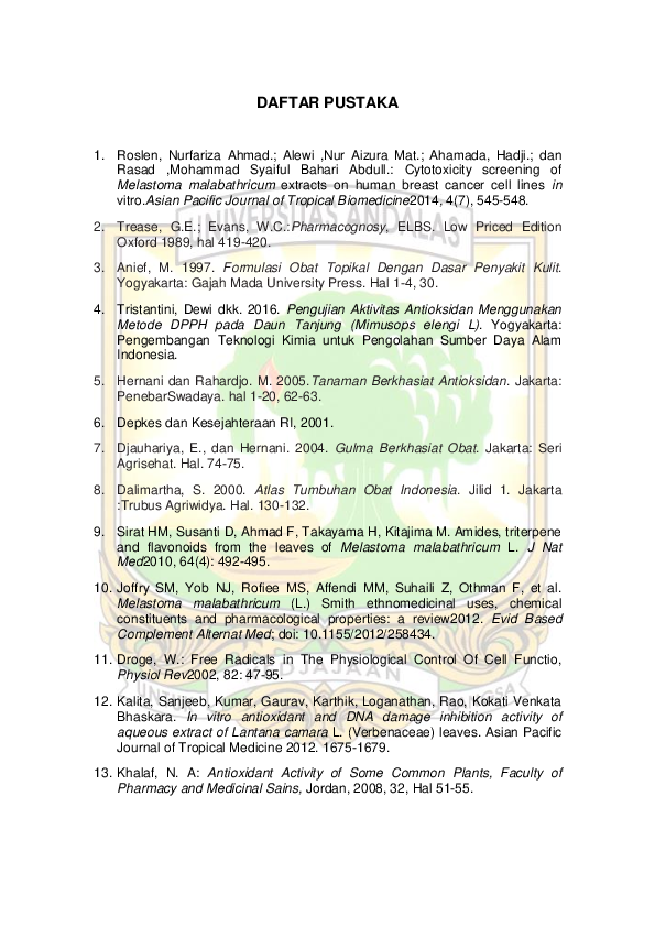 (PDF) UJI AKTIVITAS ANTIOKSIDAN, SITOTOKSISITAS DAN KANDUNGAN FENOLIK ...