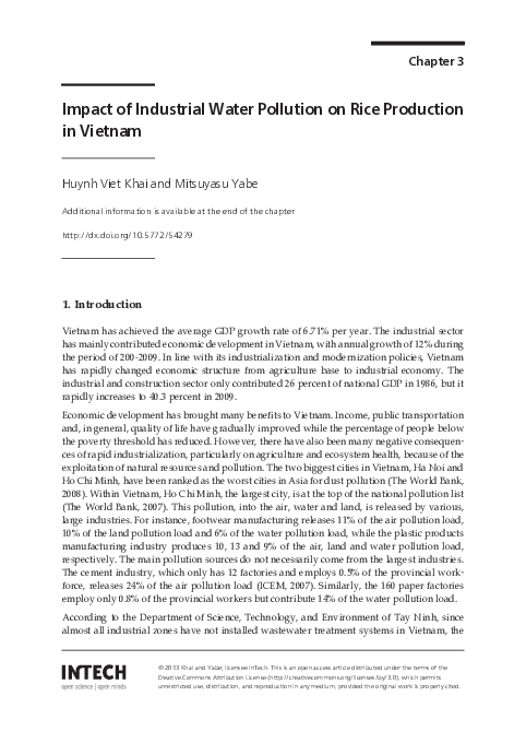 (PDF) Impact of Industrial Water Pollution on Rice Production in Vietnam
