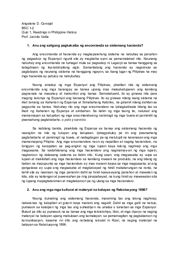 (PDF) Assessment Paper in "An Alternative Reading in Philippine History ...