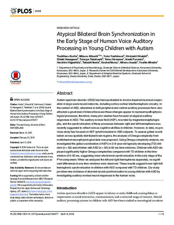 (PDF) Atypical Bilateral Brain Synchronization in the Early Stage of ...