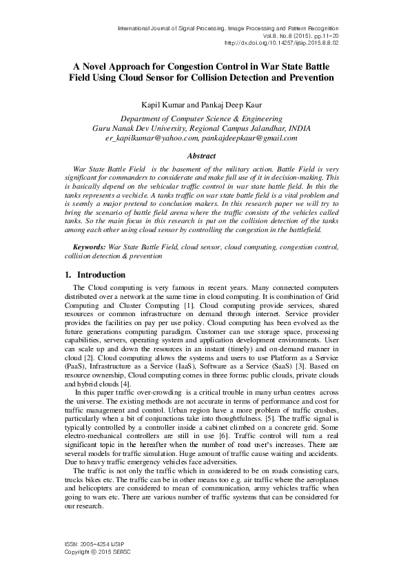 (PDF) A Novel Approach for Congestion Control in War State Battle Field ...