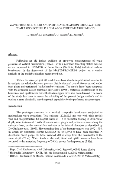 (PDF) Wave Forces on Solid and Perforated Caisson Breakwaters ...