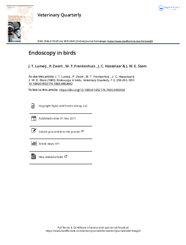 (PDF) Endoscopy in birds