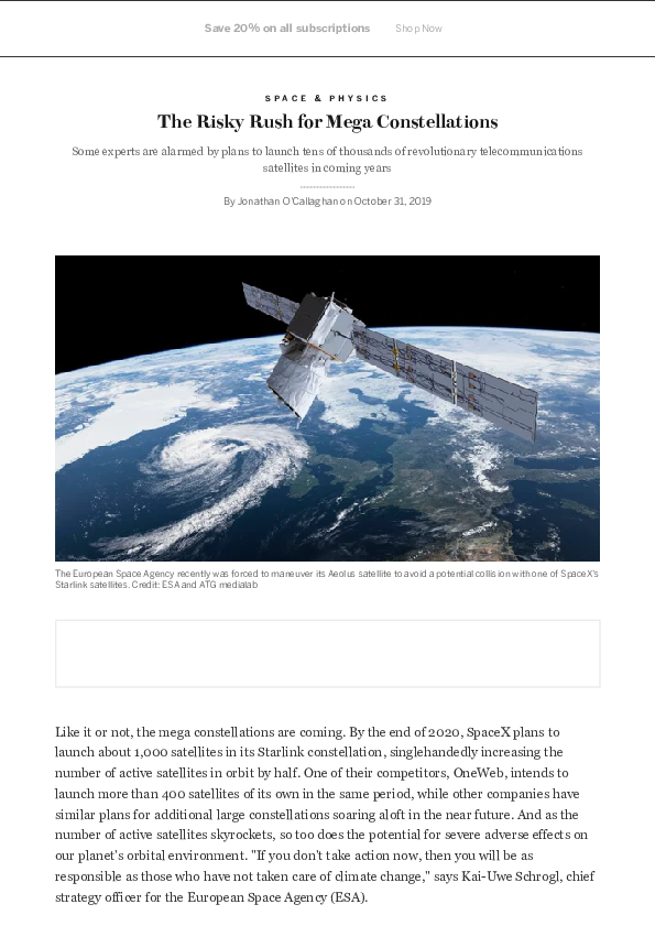 (PDF) The Risky Rush for Mega Constellations
