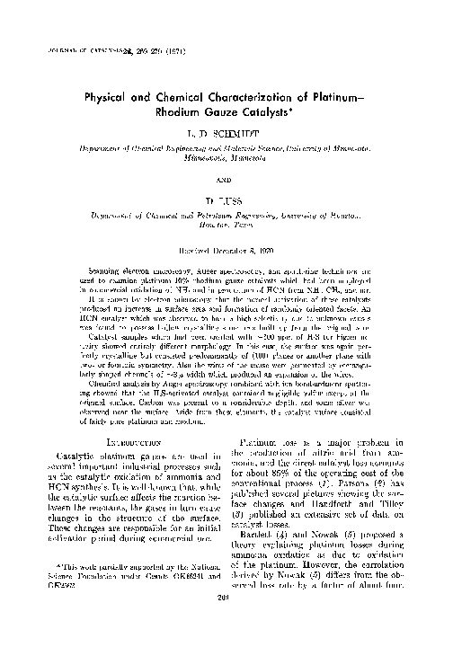 (PDF) Physical and chemical characterization of platinum-rhodium gauze ...