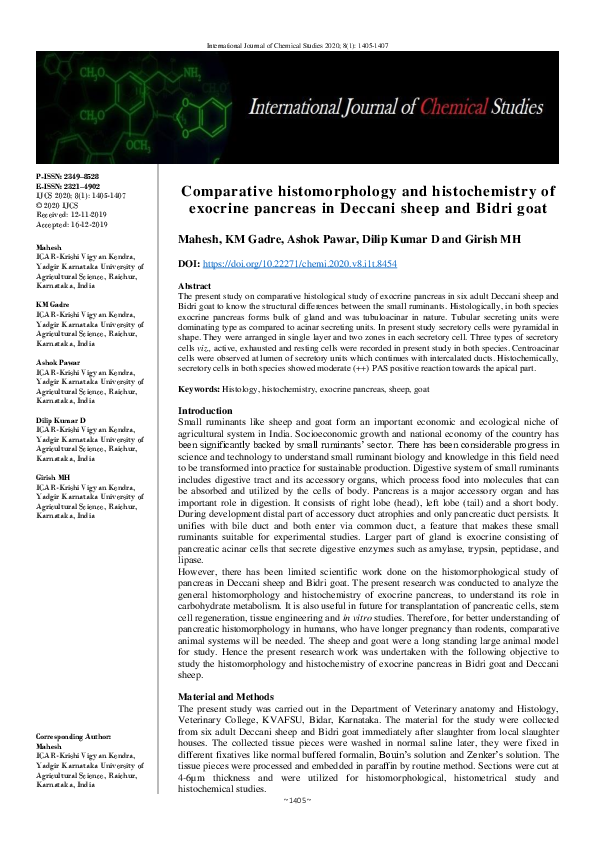 Pdf Comparative Histomorphology And Histochemistry Of Exocrine