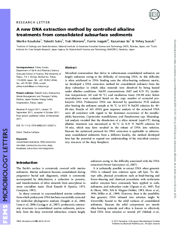(PDF) A new DNA extraction method by controlled alkaline treatments ...