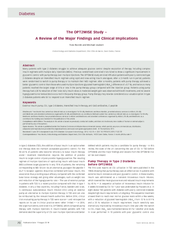 (PDF) The OPT2MISE Study – A Review of the Major Findings and Clinical ...