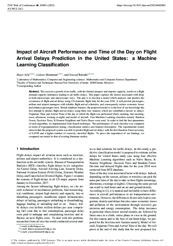 (PDF) Impact of Aircraft Performance and Time of the Day on Flight ...