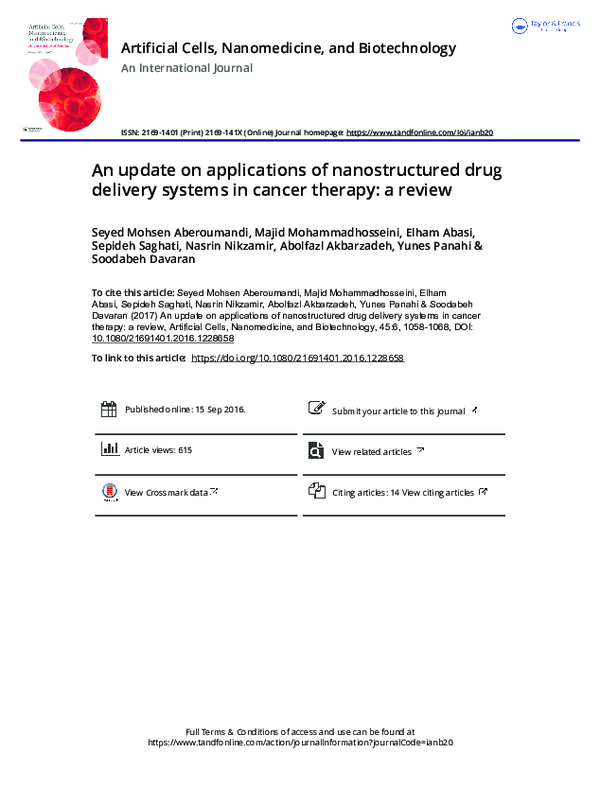 (PDF) Nanostructured Drug Delivery in Cancer Therapy