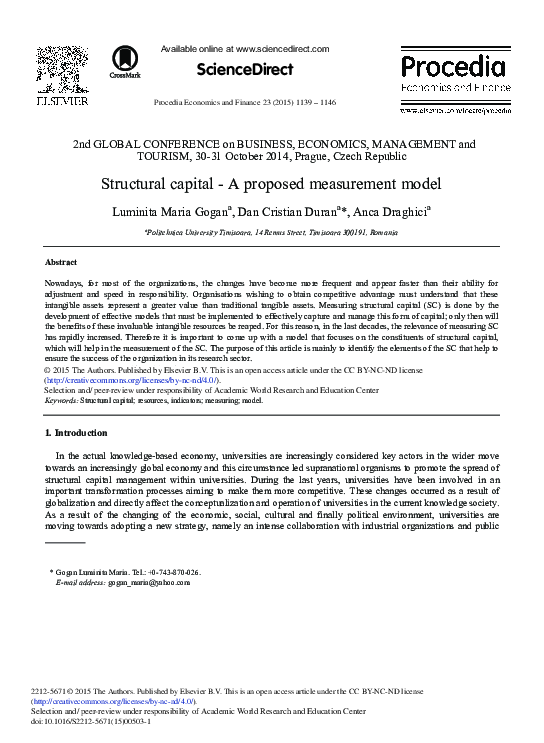 (PDF) Structural Capital - A Proposed Measurement Model