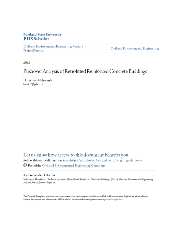 Pdf Pushover Analysis Of Retrofitted Reinforced Concrete Buildings