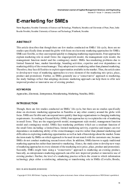 (PDF) E-marketing for SMEs