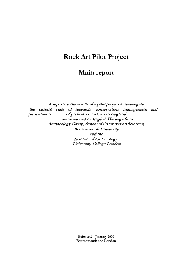 (PDF) Rock Art Pilot Project Main Report