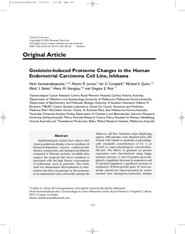 (PDF) Genistein-induced proteome changes in the human endometrial ...