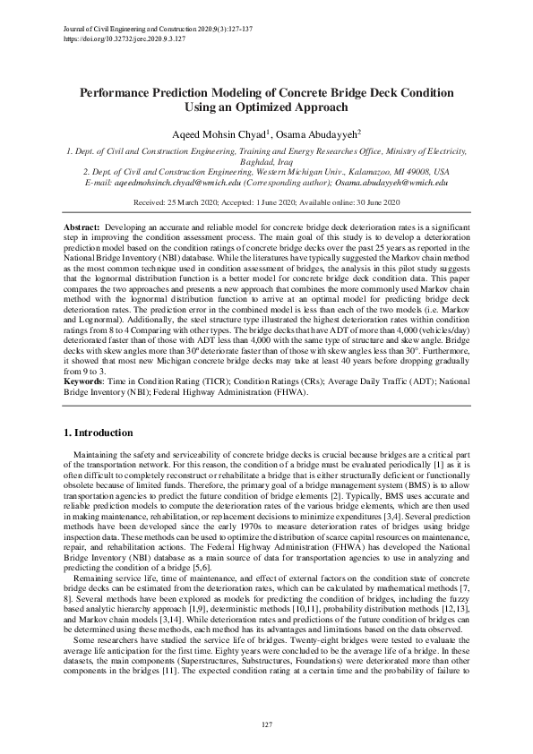 (PDF) Performance Prediction Modeling of Concrete Bridge Deck Condition ...