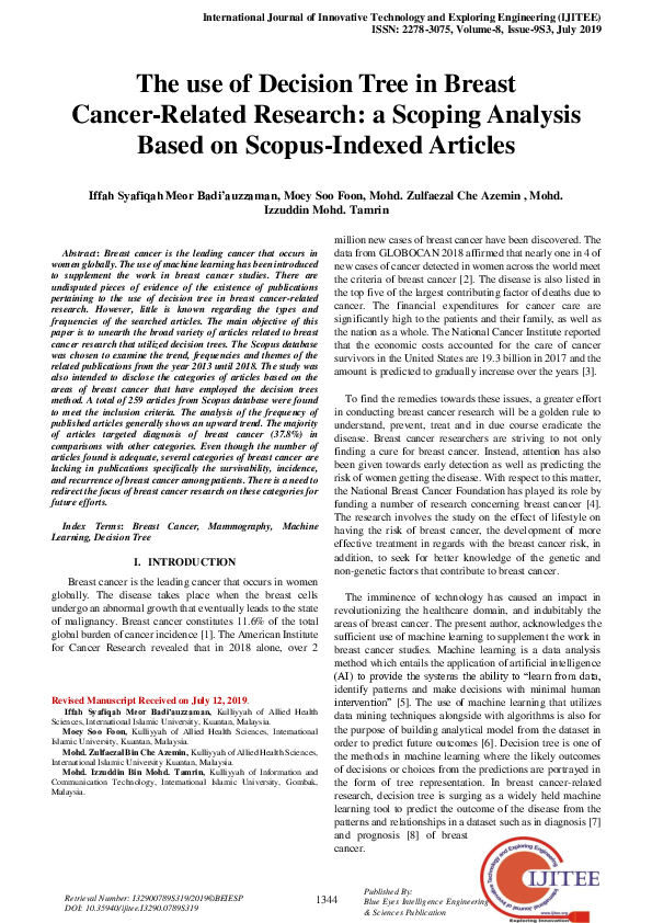 (PDF) The use of Decision Tree in Breast Cancer-Related Research: a ...