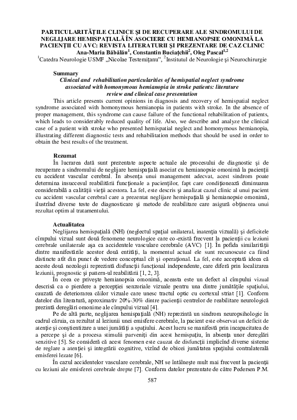 (PDF) Clinical and rehabilitation particularities of hemispatial ...