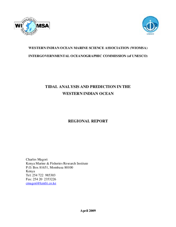 (PDF) WESTERN INDIAN OCEAN MARINE SCIENCE ASSOCIATION (WIOMSA ...