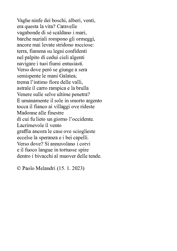 Ninfe vaghe dei boschi alberi venti | Paolo Melandri - Academia.edu