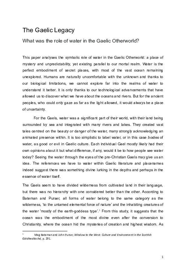 (PDF) What was the role of water in the Gaelic Otherworld?