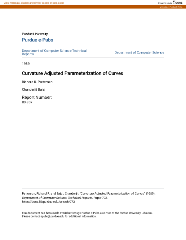 (PDF) Curvature adjusted parameterization of curves