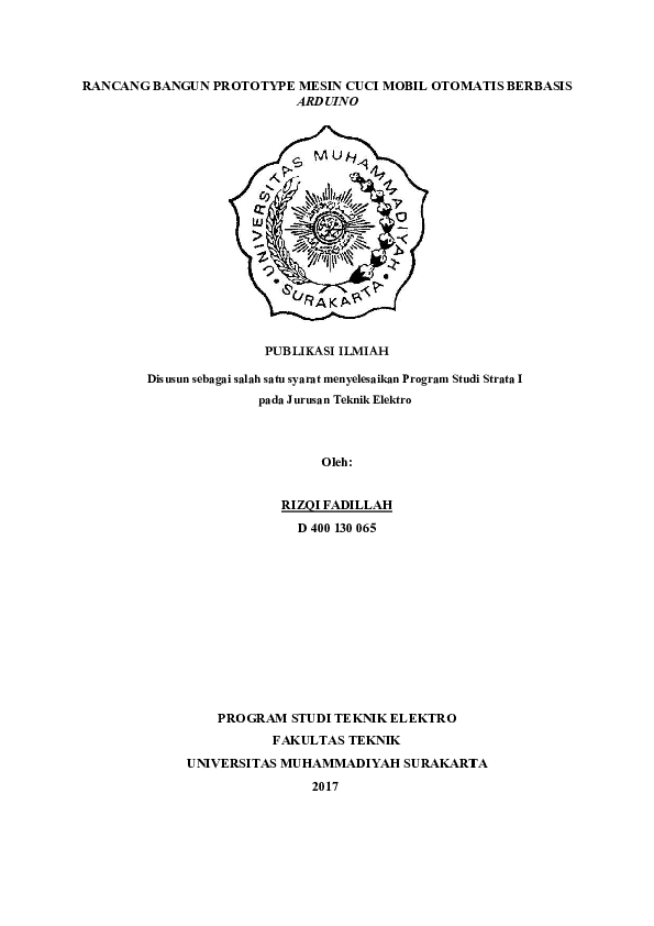 (PDF) Rancang Bangun Prototipe Mesin Cuci Mobil Otomatis Berbasis Arduino