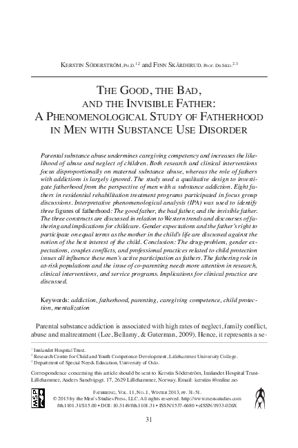 (PDF) The Good, The Bad, and the Invisible Father: A Phenomenological ...