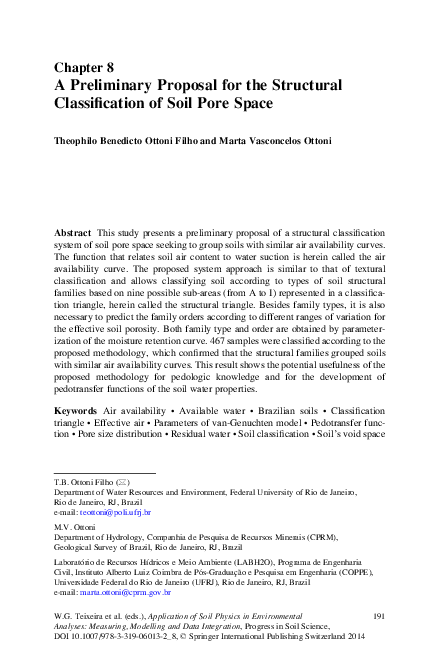 (PDF) A Preliminary Proposal for the Structural Classification of Soil Pore Space