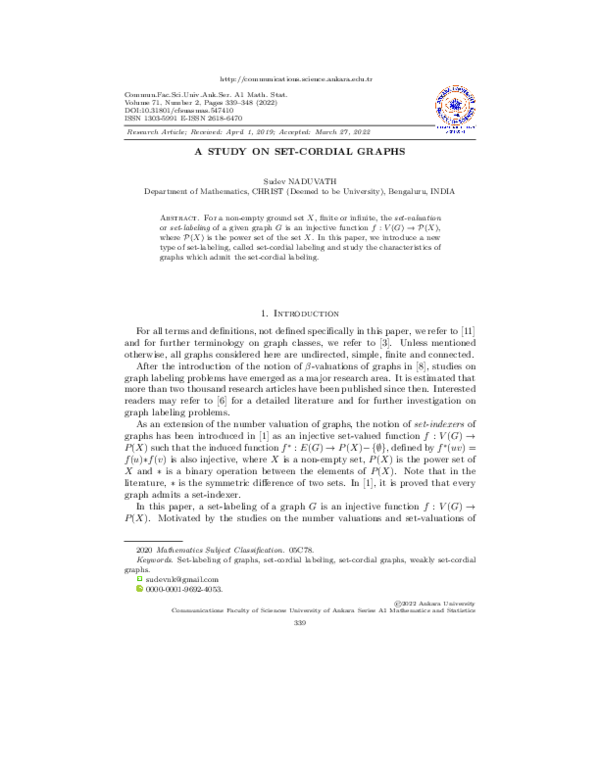 (PDF) A study on set-cordial labeling of graphs