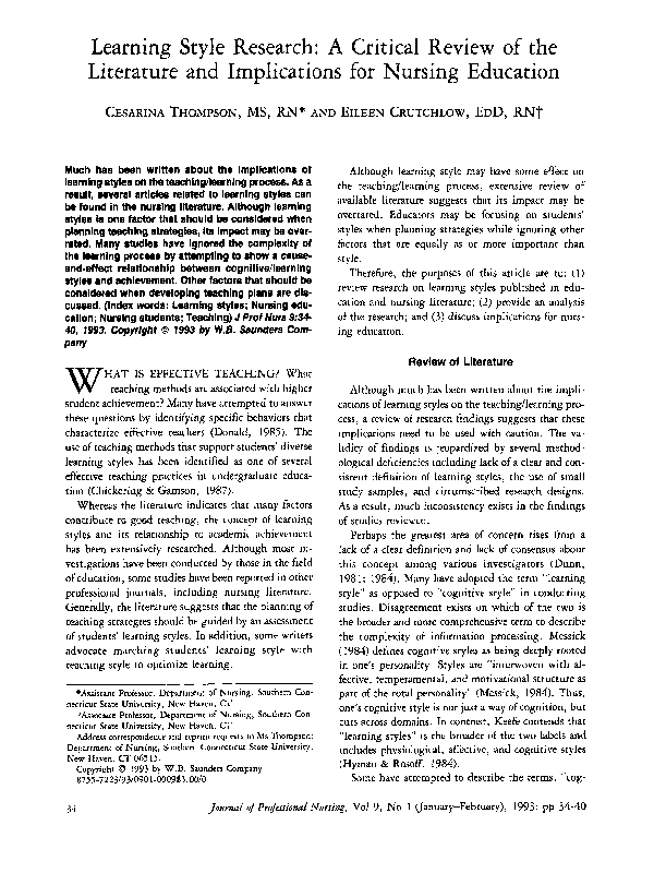 (PDF) Learning style research: A critical review of the literature and ...