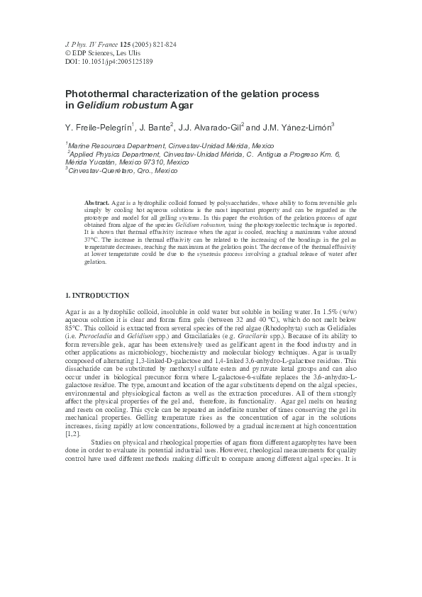 (PDF) Photothermal characterization of the gelation process in Gelidium ...